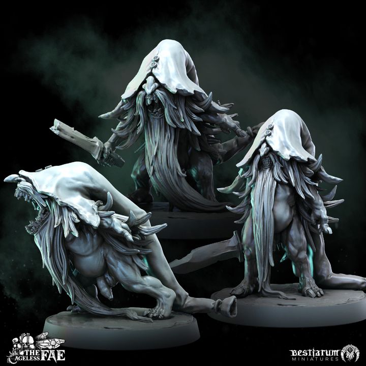 3D Printable Redcap Gnomes x 3 by Bestiarum Miniatures